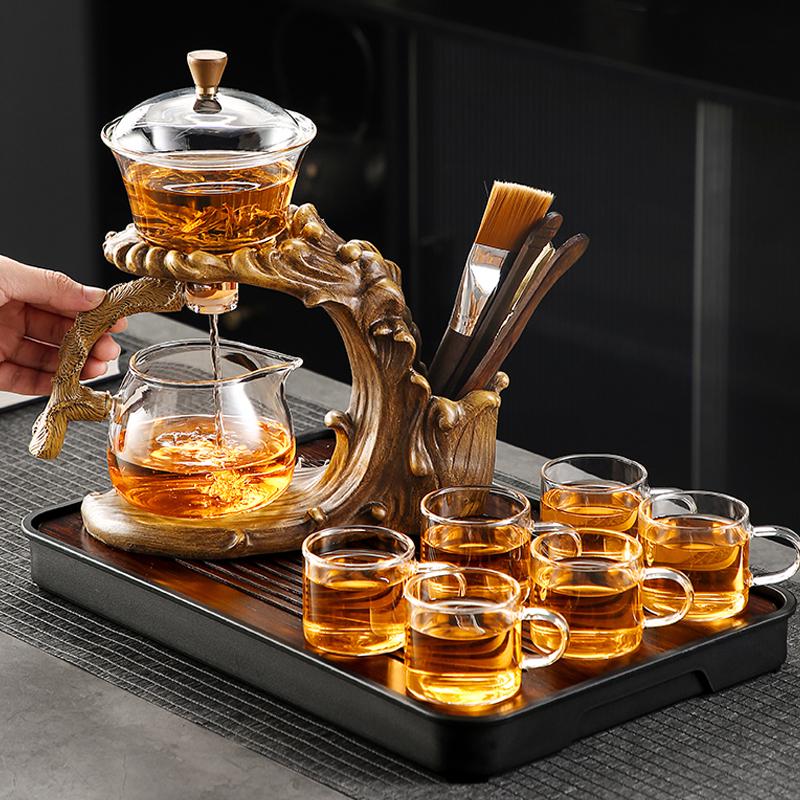 Glass Automatic Tea Set Tea and Water Separation Teapot Kung Fu Tea ...
