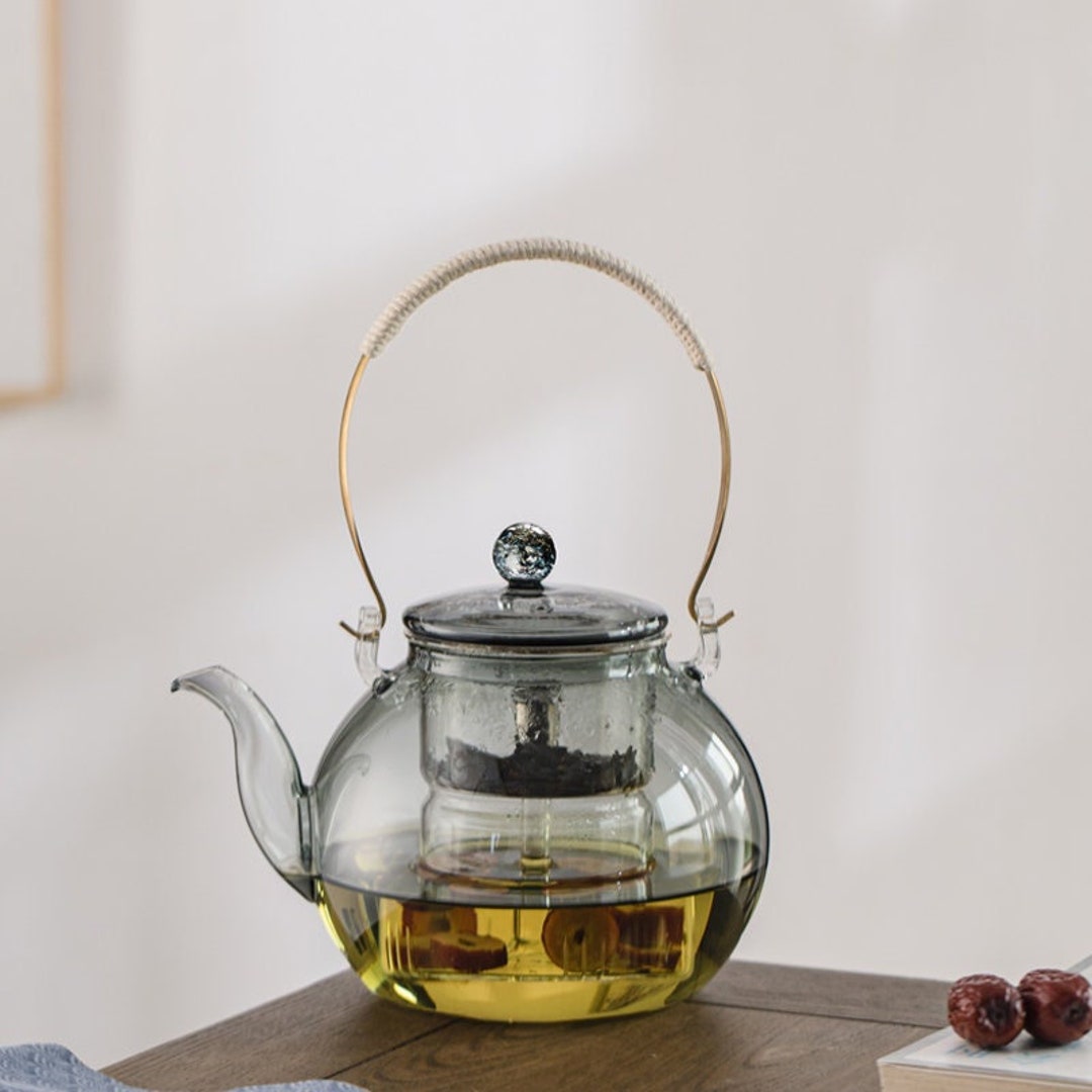 Glass Handle Kettleglass Kettle Steaming Tea Kettletea Boiling ...