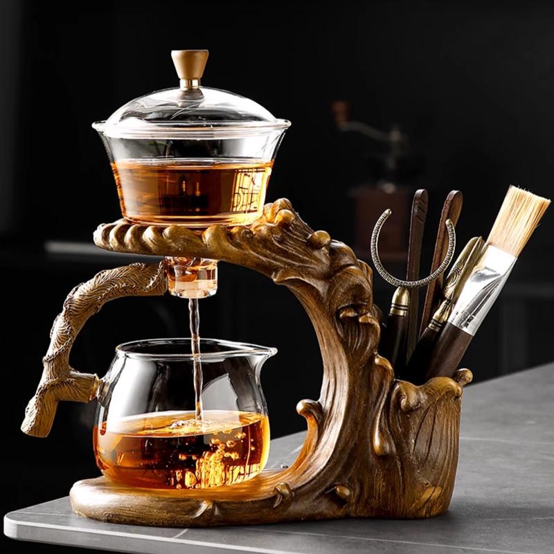 Glass Automatic Tea Set Tea and Water Separation Teapot Kung Fu Tea ...
