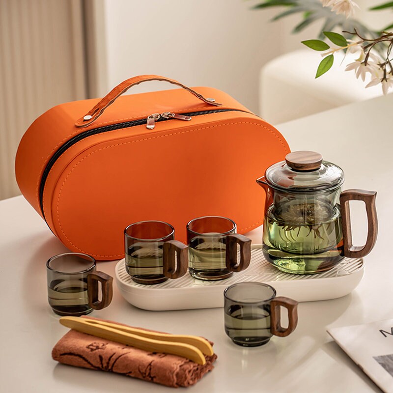 Glass Tea Set Travel Tea Set Portable Quick Cup Outdoor Tea Set Kung Fu ...