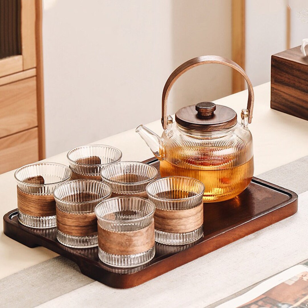 Glass Flower Teapot Afternoon Tea Set Tea Making Teapot Fruit Flower ...