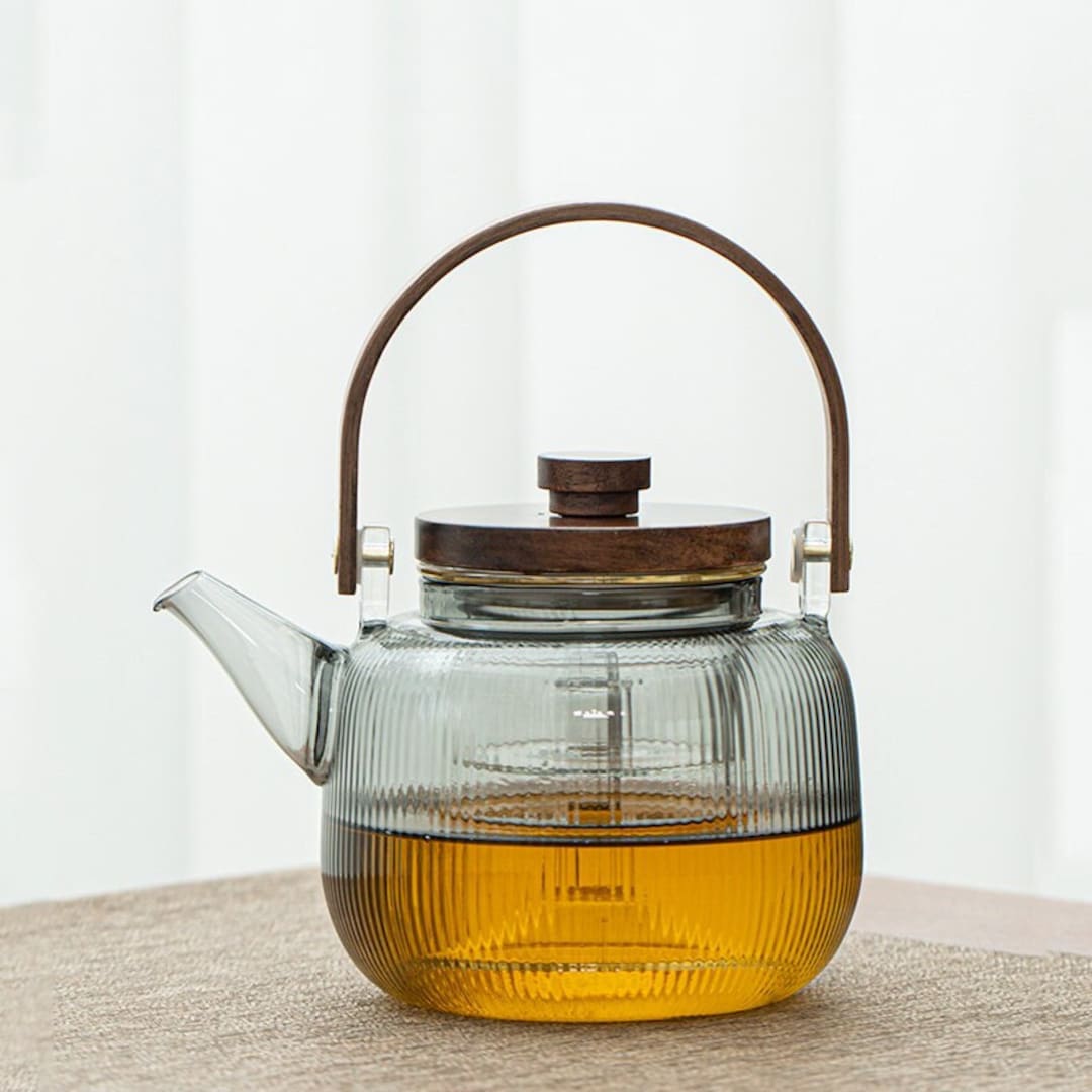 High Temperature Resistant Glass Teapot Smoked Gray Glass Teapot ...