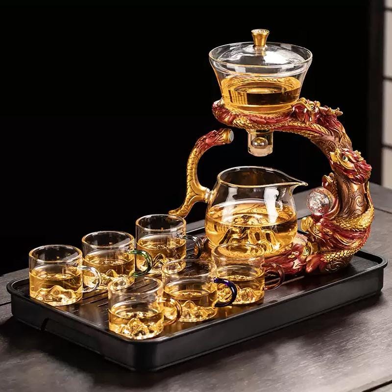 Glass Automatic Tea Set Creative Magnetic Tea Set Kung Fu Tea Set Tea ...