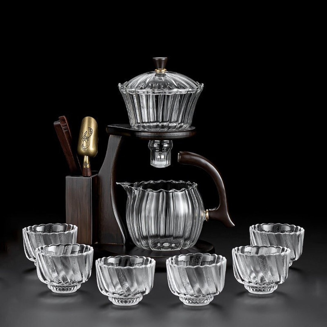 Glass Semi-automatic Tea Set | Creative Magnetic Tea Set | Kung Fu Tea ...