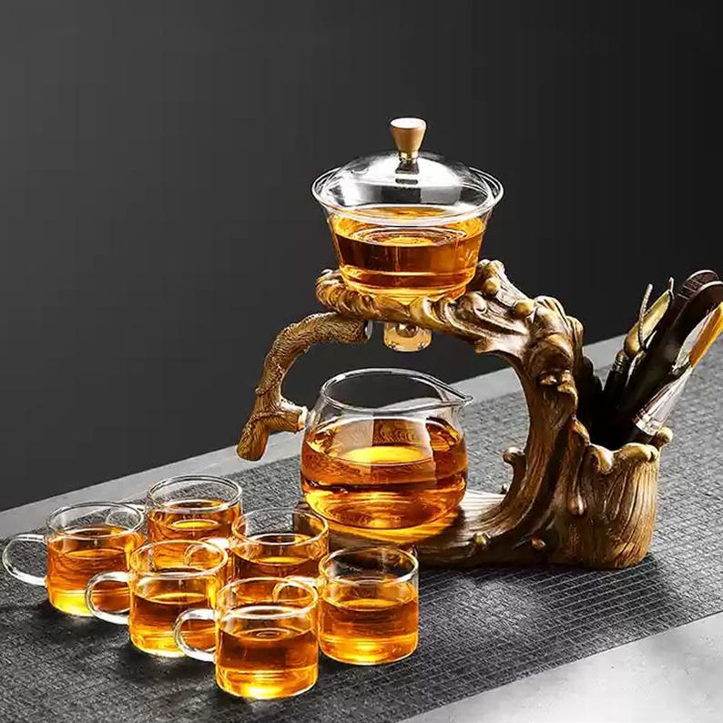 Glass Automatic Tea Set Tea and Water Separation Teapot Kung Fu Tea ...