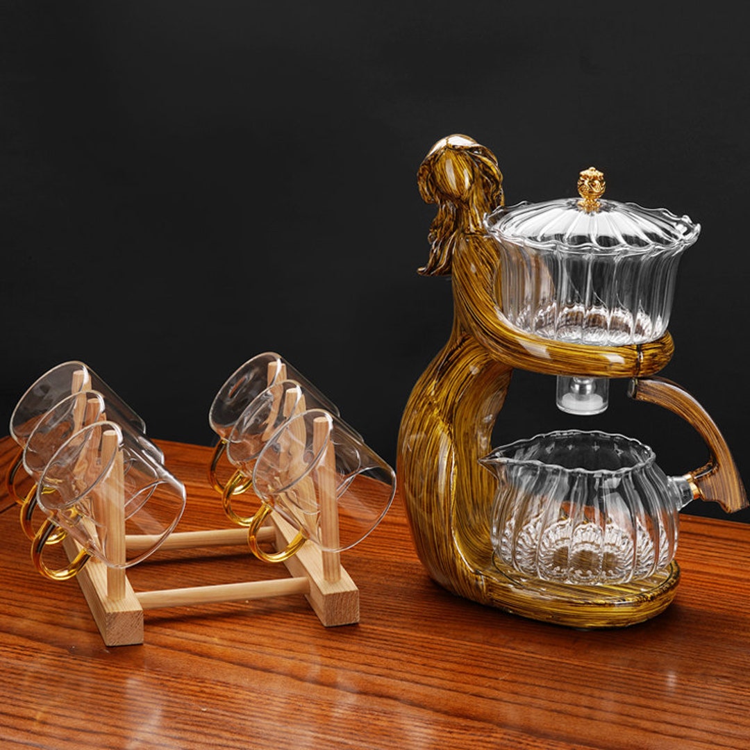 Creative Lazy Glass Automatic Tea Set Creative Magnetic Tea Set ...