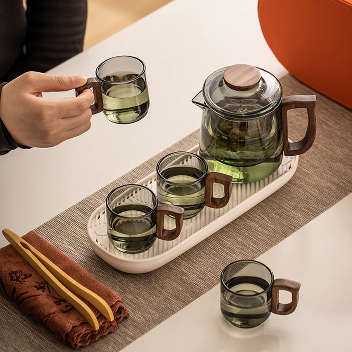 Glass Tea Set Travel Tea Set Portable Quick Cup Outdoor Tea Set Kung Fu ...