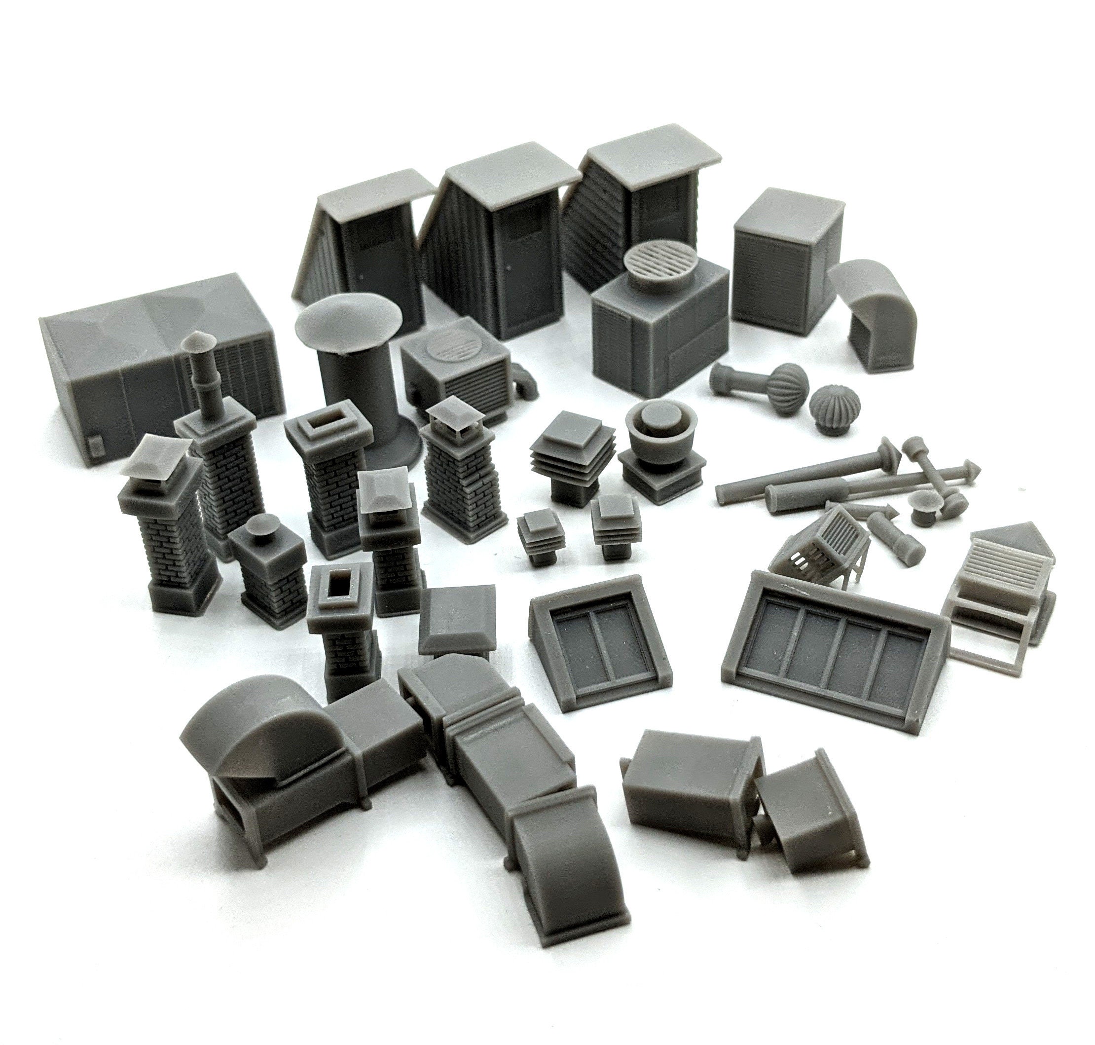 HO Scale Roof Details Lot 130pcs Air Conditioner Ductwork Roof Access ...