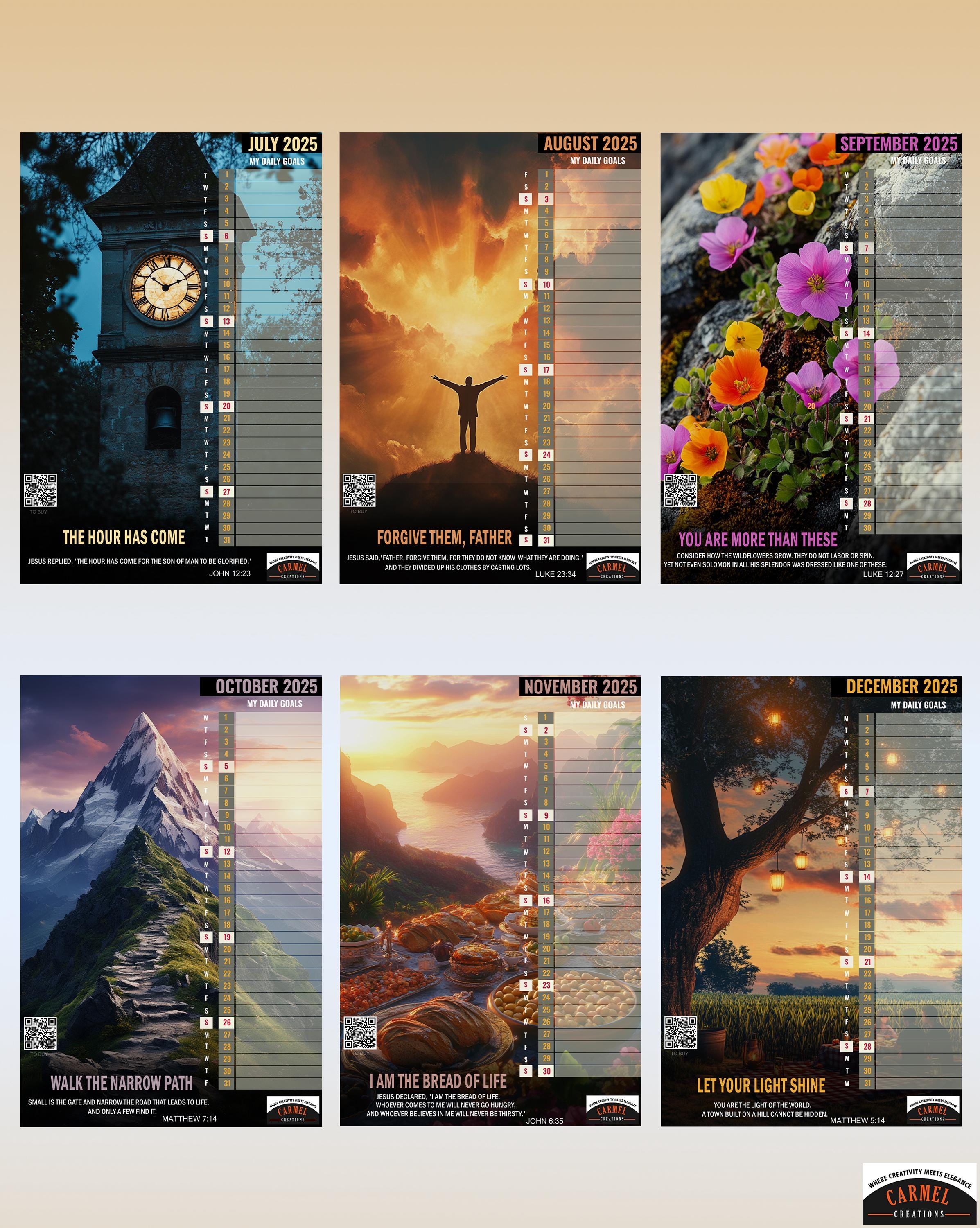 2025 Digital Calendar Printable Planner With Goal Tracking Nature ...