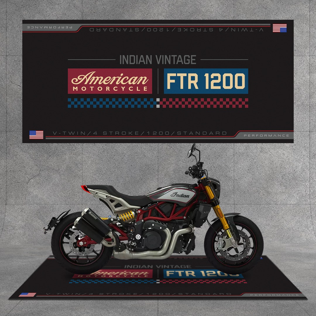 Indian FTR 1200 Motorcycle Rug Personalized Floor Bottom Mat Motorbike ...
