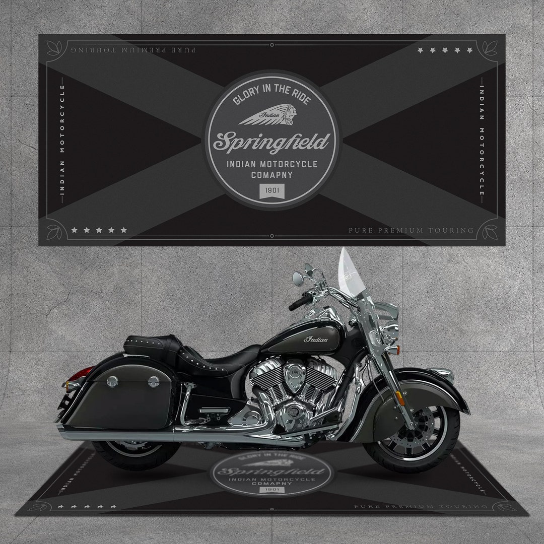 Indian Springfield Motorcycle Rug Personalized Floor Bottom Mat ...