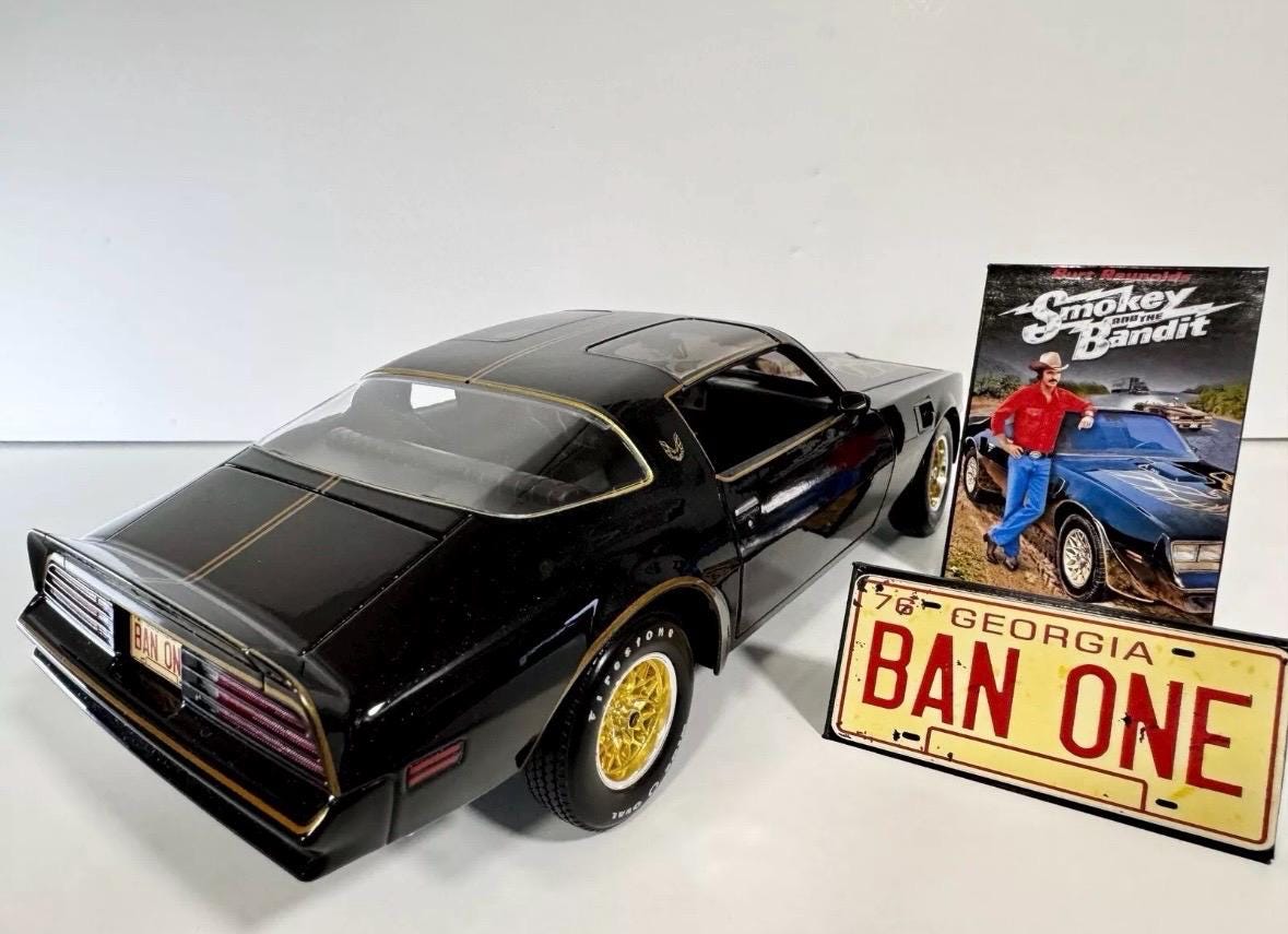 Smokey and the Bandit Tribute Diecast 1/18 Scale Ban One License Plates ...