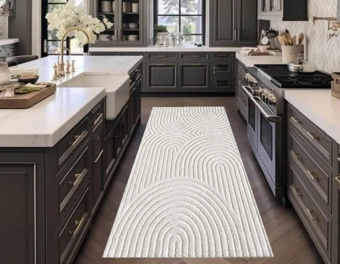 Solid Patterned 3D Printed Rug for the Kitchen, Kitchen Decor Rug ...