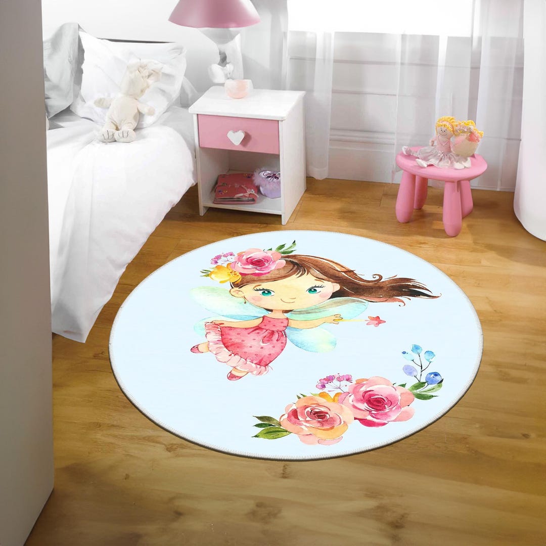 Fairy Tale Kids Rug, Fairy Girl Kids Room Carpet, Princess Kids Carpet ...