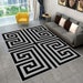 Black and White Ancient Greek Wave Rug, Greek Mythology, Modern Rug ...