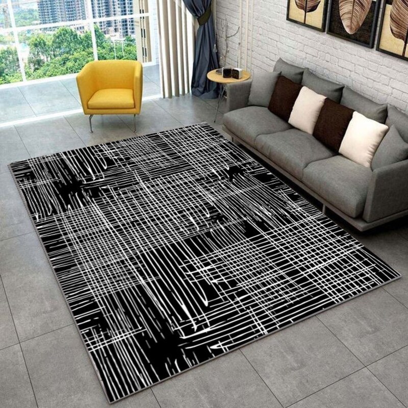 Black and White Rug - Etsy