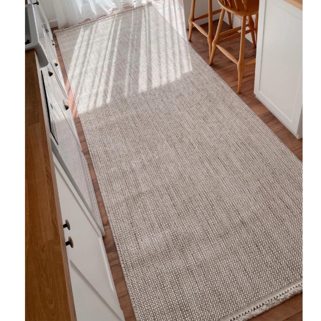 Beige Loop Carpet, Loop Woven Rug, Handmade Beige Chunky Loop Style ...