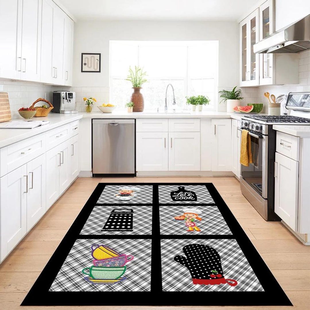 Kitchen Area Rug, 3D Printed Kitchen Rug, Kitchen Decorative Rug ...