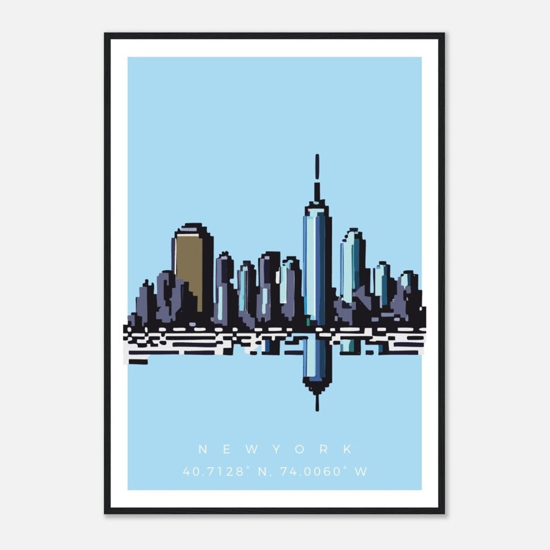 New York Pixel Art Framed Print - New York, USA Print - Etsy