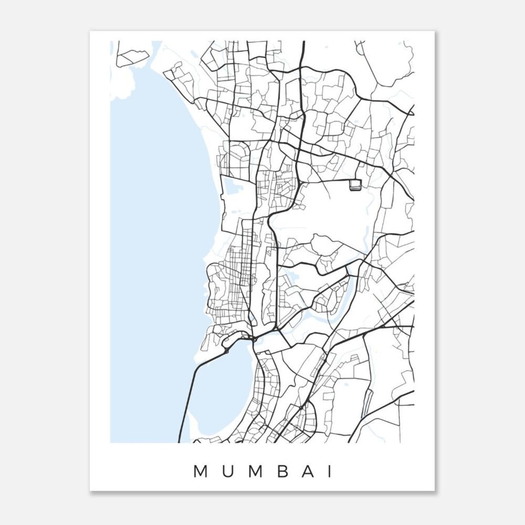 Map of Mumbai, India - City Wall Art - Poster or Framed - Etsy