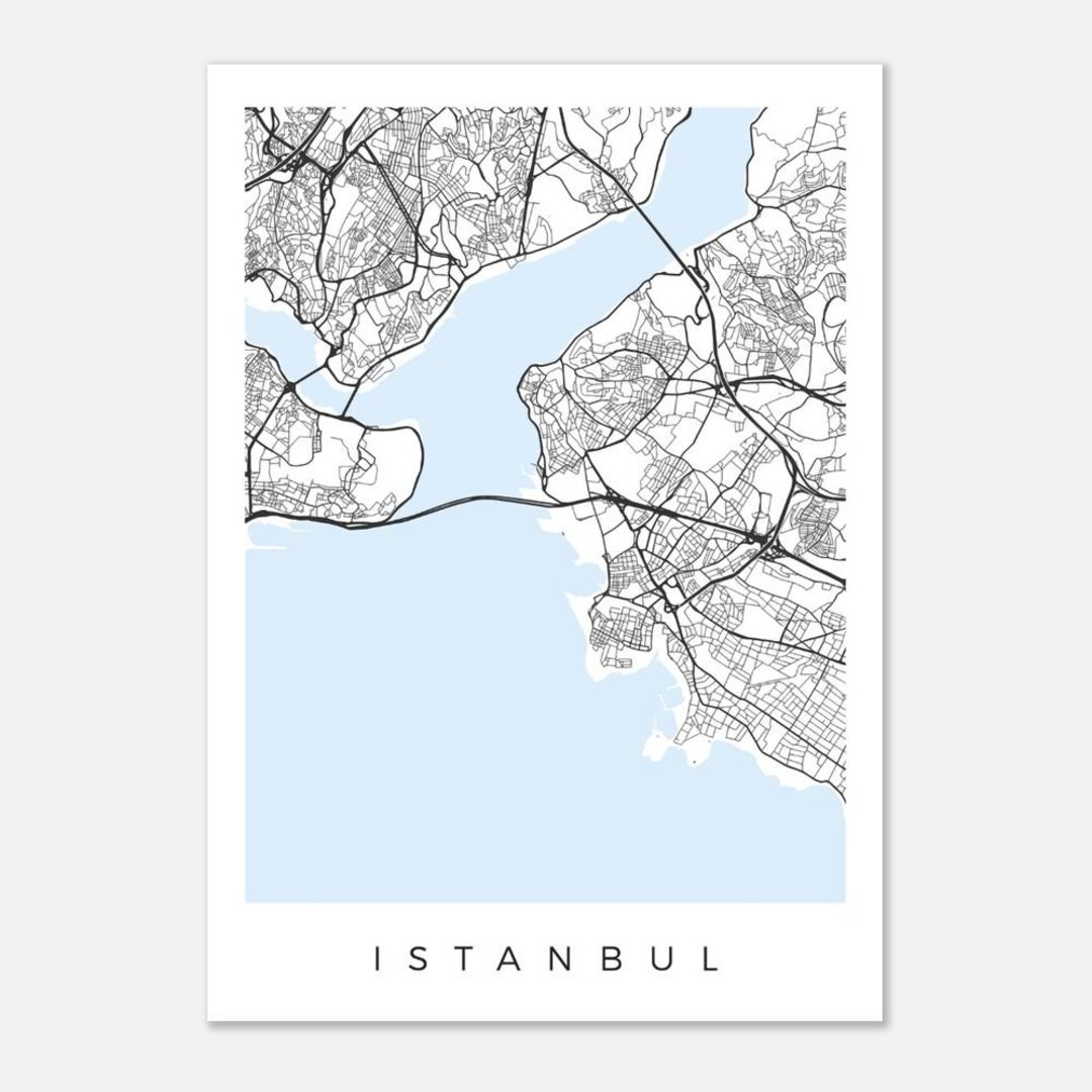 Map of Istanbul, Turkey - City Wall Art - Poster or Framed - Etsy