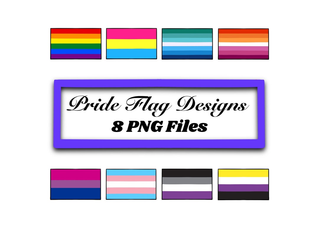 8 Png Files, Pride Flag, Png Designs, Digital File, Gay Pride, LGBT Png ...