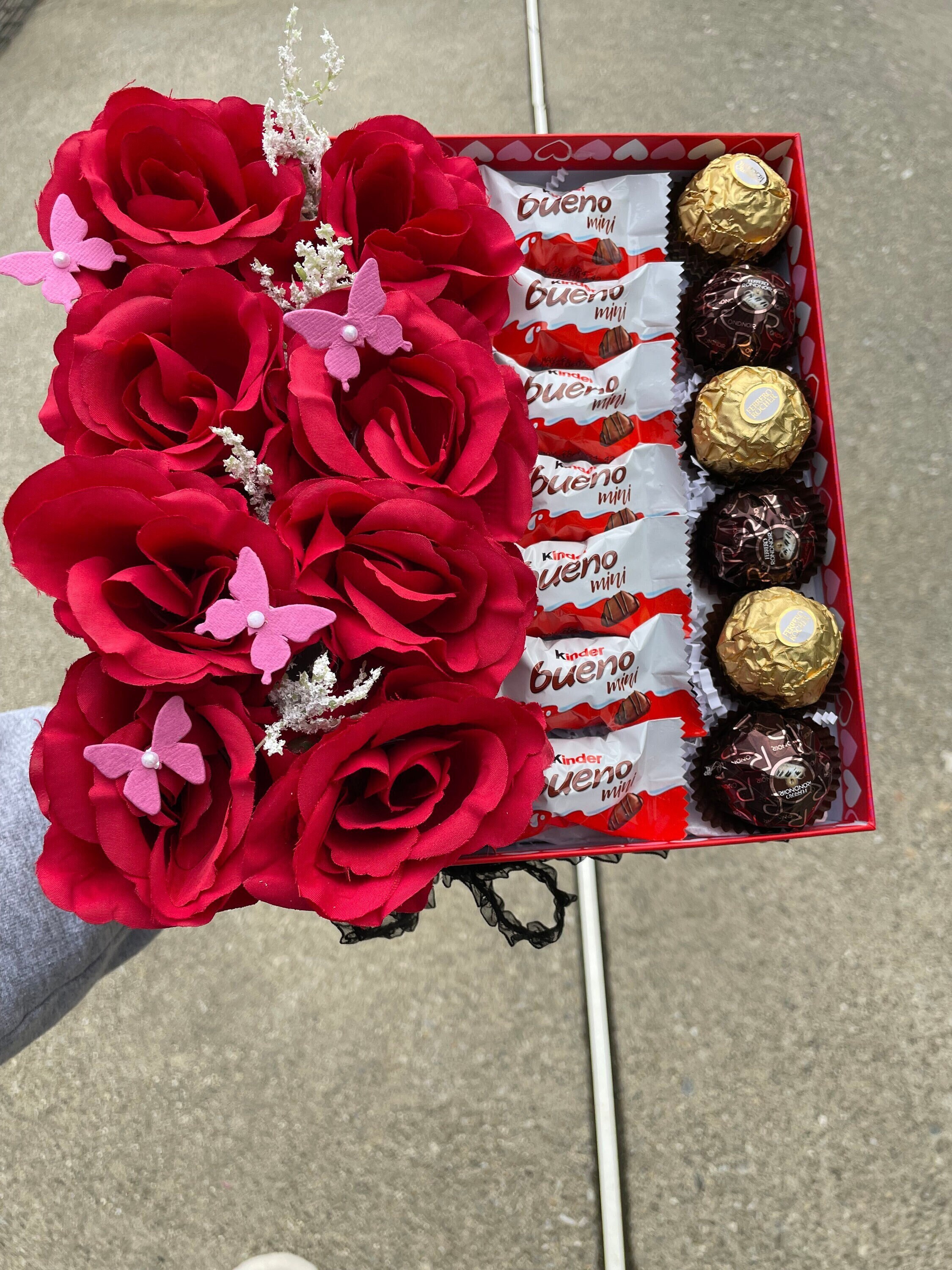 Luxury Chocolate & Love Heart Silk Rose Box Gift Flower Box, Rose Box ...