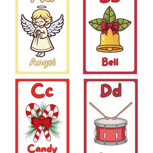 Christmas ABC Flash Cards, Holiday Alphabet Learning (digital Download ...