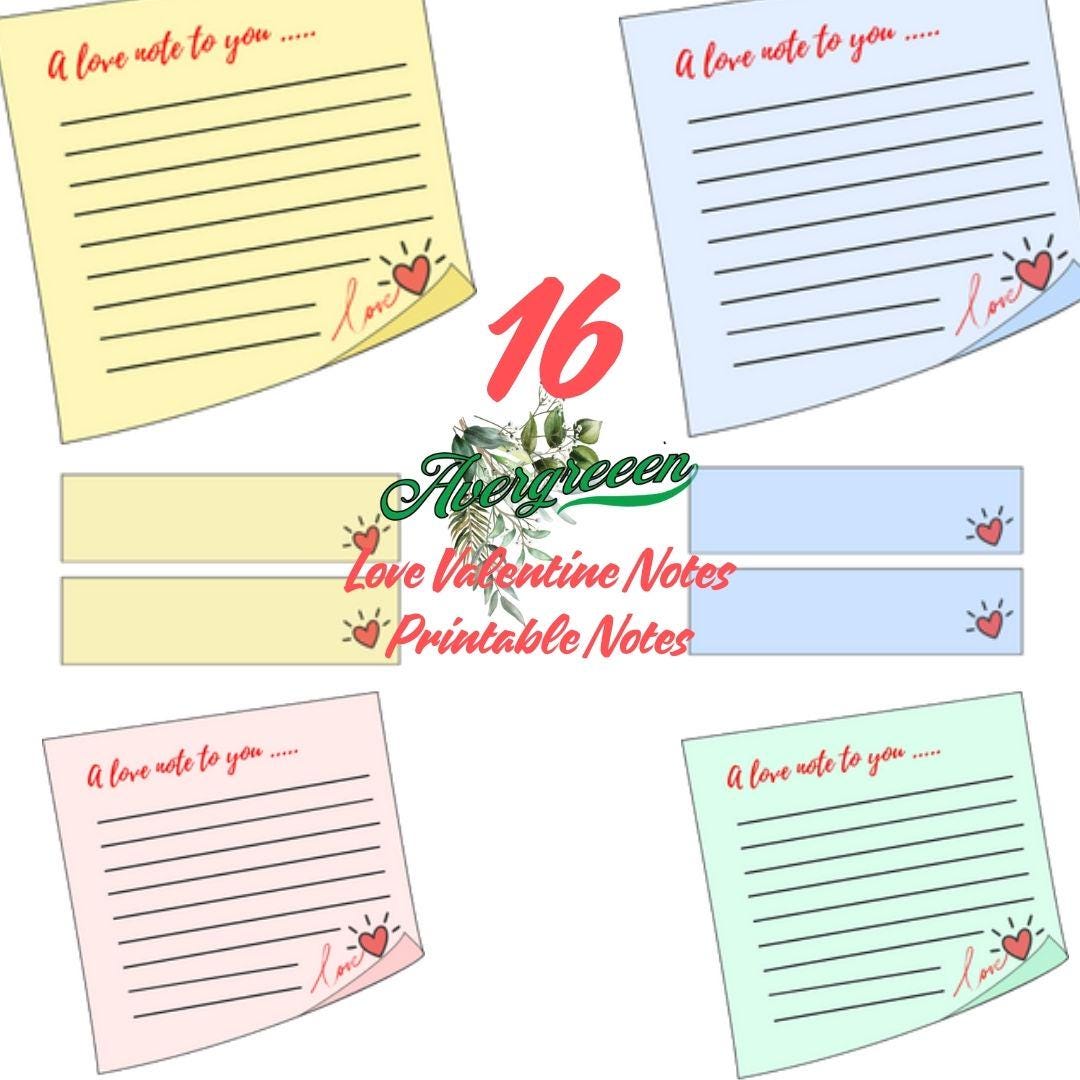 Love Notes – Printable Sticky Note Style (post-it Inspired) - Etsy