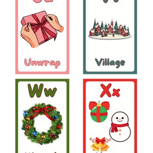 Christmas ABC Flash Cards, Holiday Alphabet Learning (digital Download ...