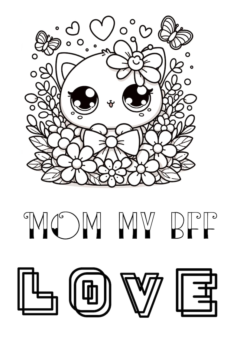 Mothers Day Craft for Kids Coloring Page Printable, Moms Birthday Gift ...