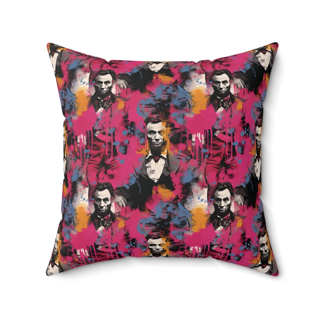 Edgy Abraham Lincoln Pillow – Dark Pop Art Throw Cushion - Etsy