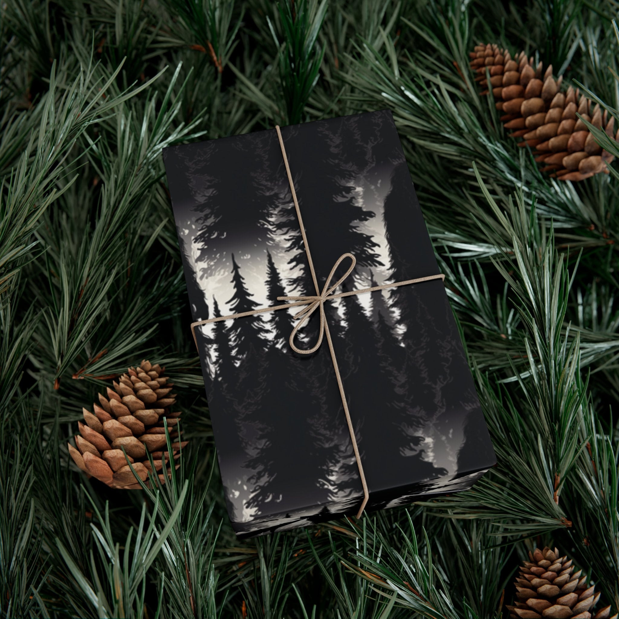 Mystical Bigfoot Christmas Wrapping Paper A Legendary Holiday Charm ...