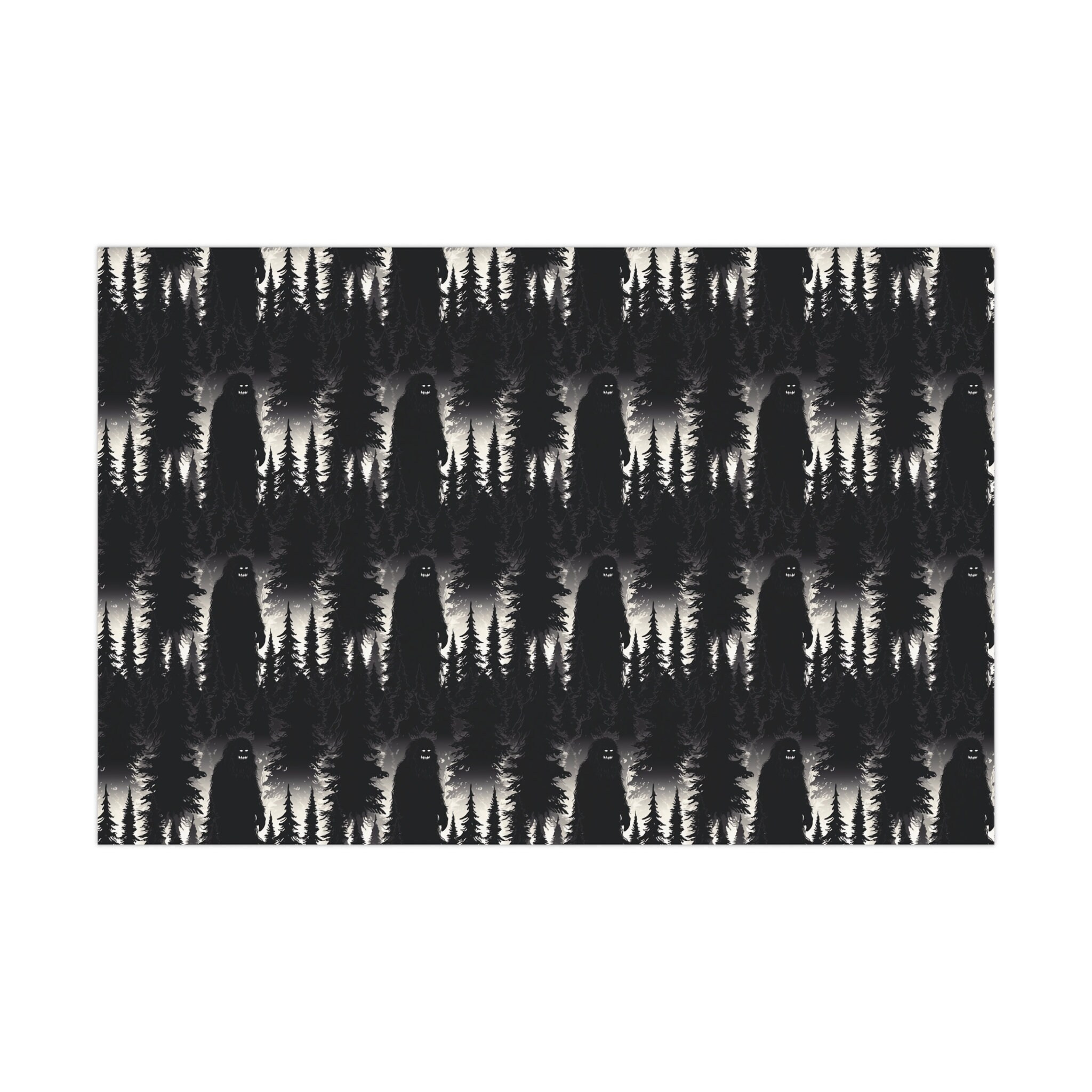 Mystical Bigfoot Christmas Wrapping Paper A Legendary Holiday Charm ...