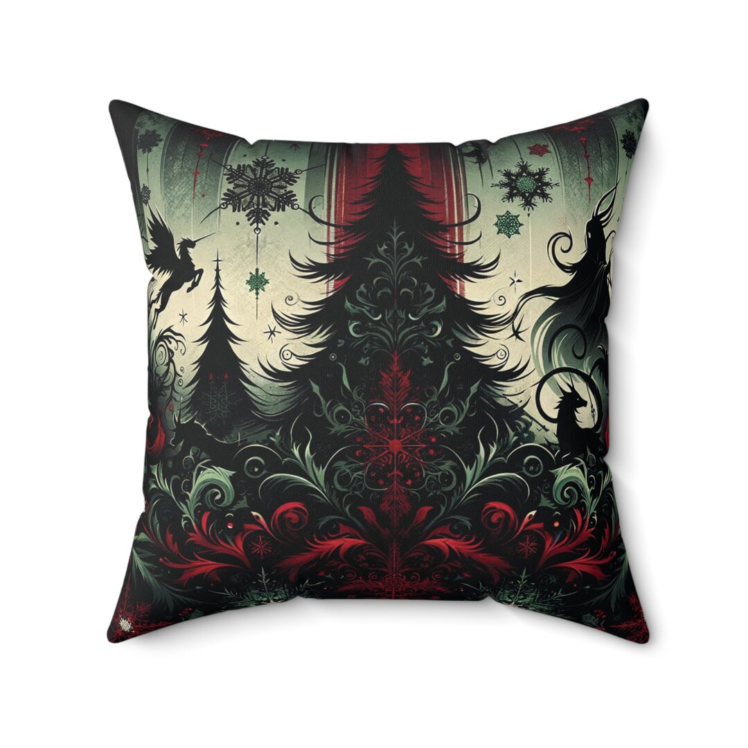 Gothic Christmas Pillow, Gothmas Pillow, Christmas Holiday Decor ...