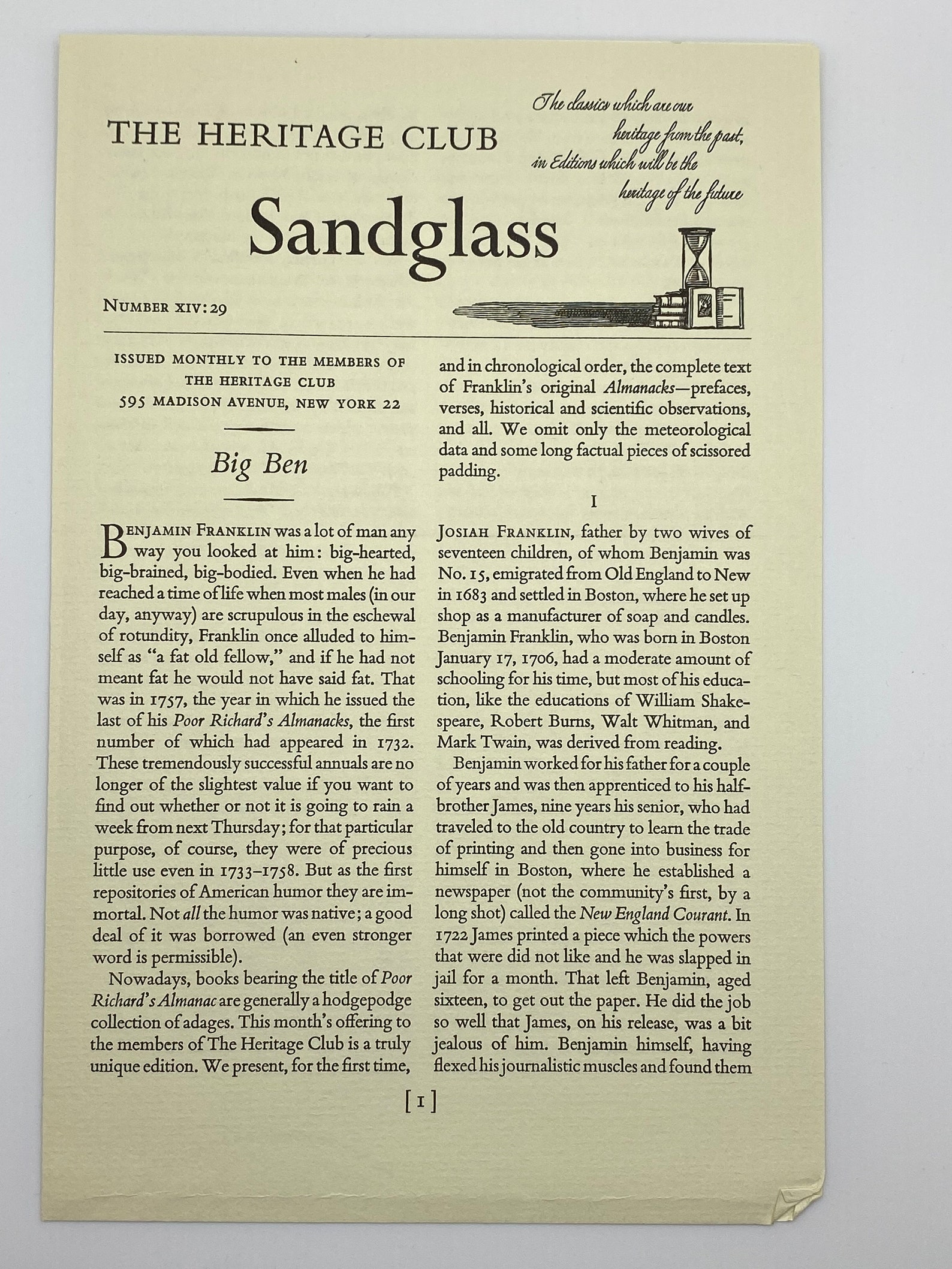 Poor Richard’s Almanack for the Years 1733-1758, Benjamin Franklin, 60s ...