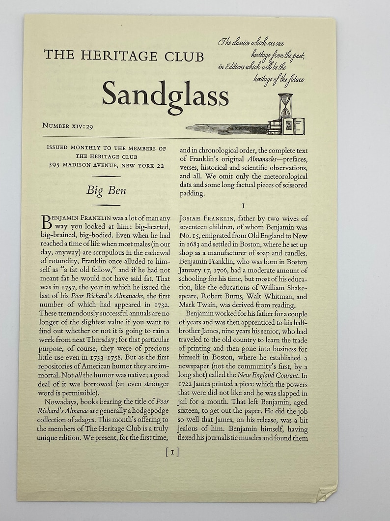 Poor Richard’s Almanack for the Years 1733-1758, Benjamin Franklin, 60s ...