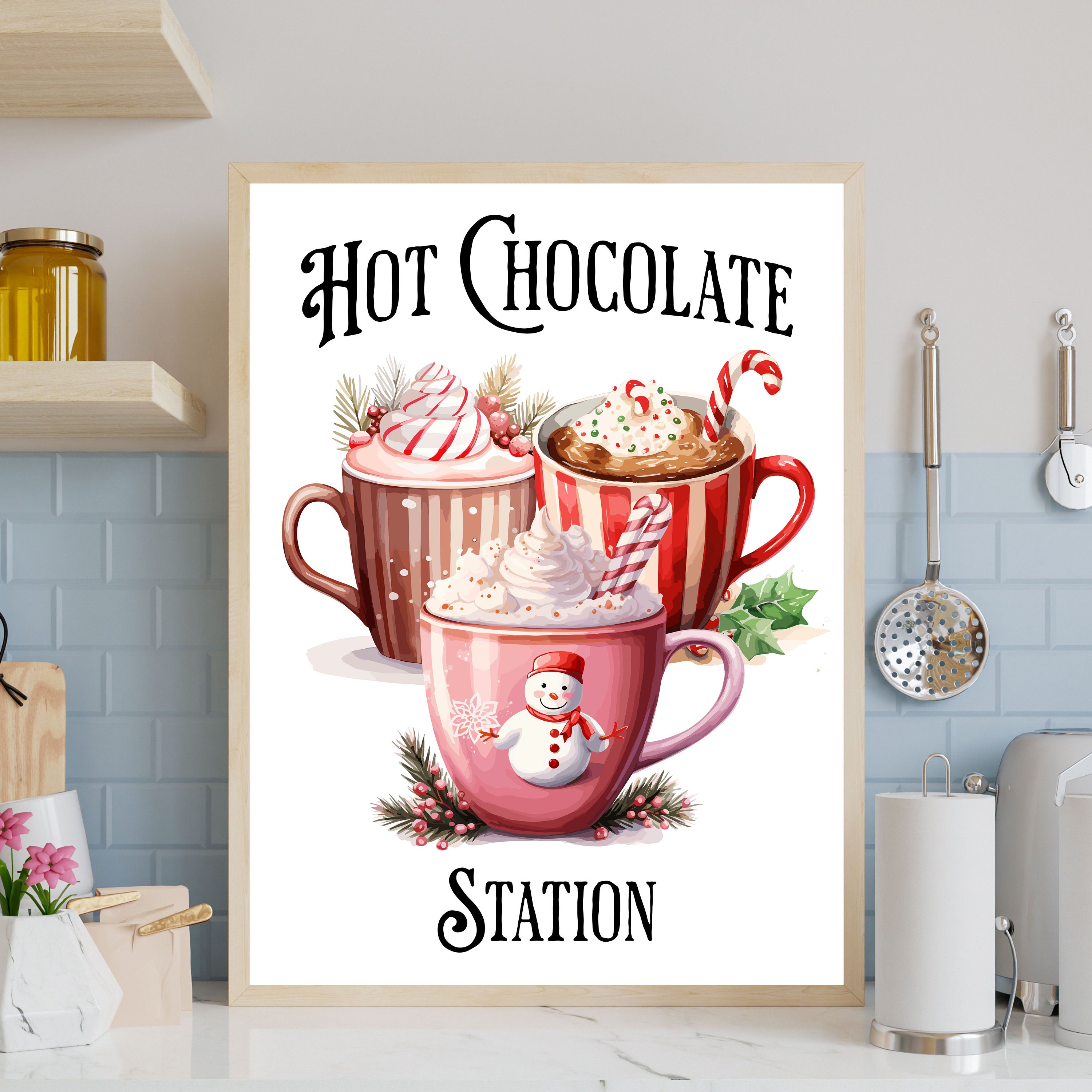 Hot Chocolate Station Wall Art Printable, Hot Chocolate Bar Sign ...