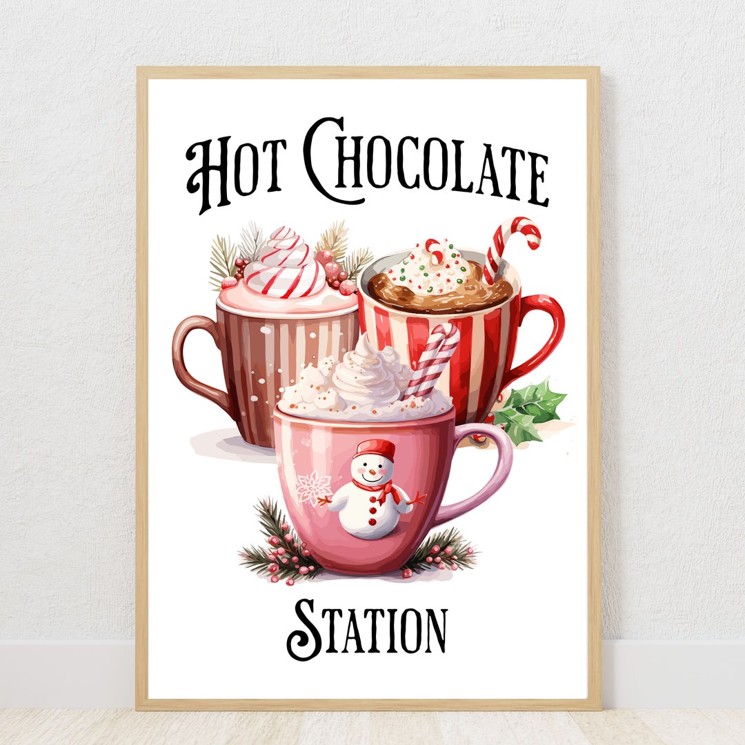 Hot Chocolate Station Wall Art Printable, Hot Chocolate Bar Sign ...