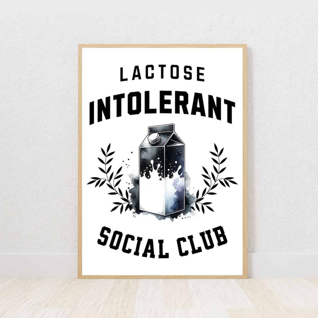 Lactose Intolerant Wall Art Printable, Kitchen Wall Art, Funny Kitchen ...