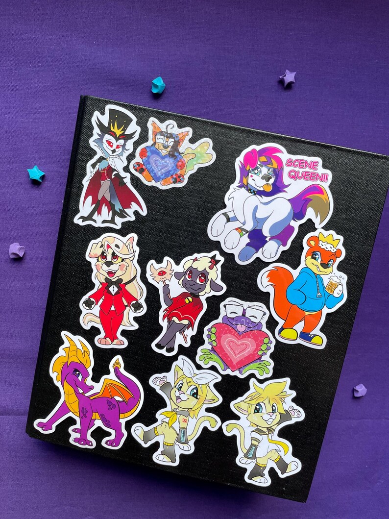 Helluva Boss | 3 Inch Vinyl Stickers | Blitzo, Moxxie, Millie, Stolas ...