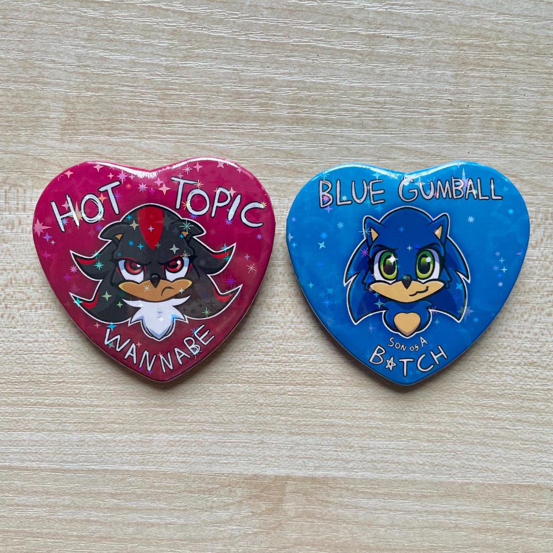 Sonic and Shadow Snapcube Fandubs 3 Inch Holographic Badges Sonic the ...