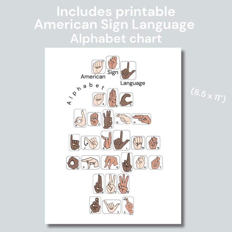 ASL Alphabet Doodle Coloring Page: Printable Sign Language Art (digital ...