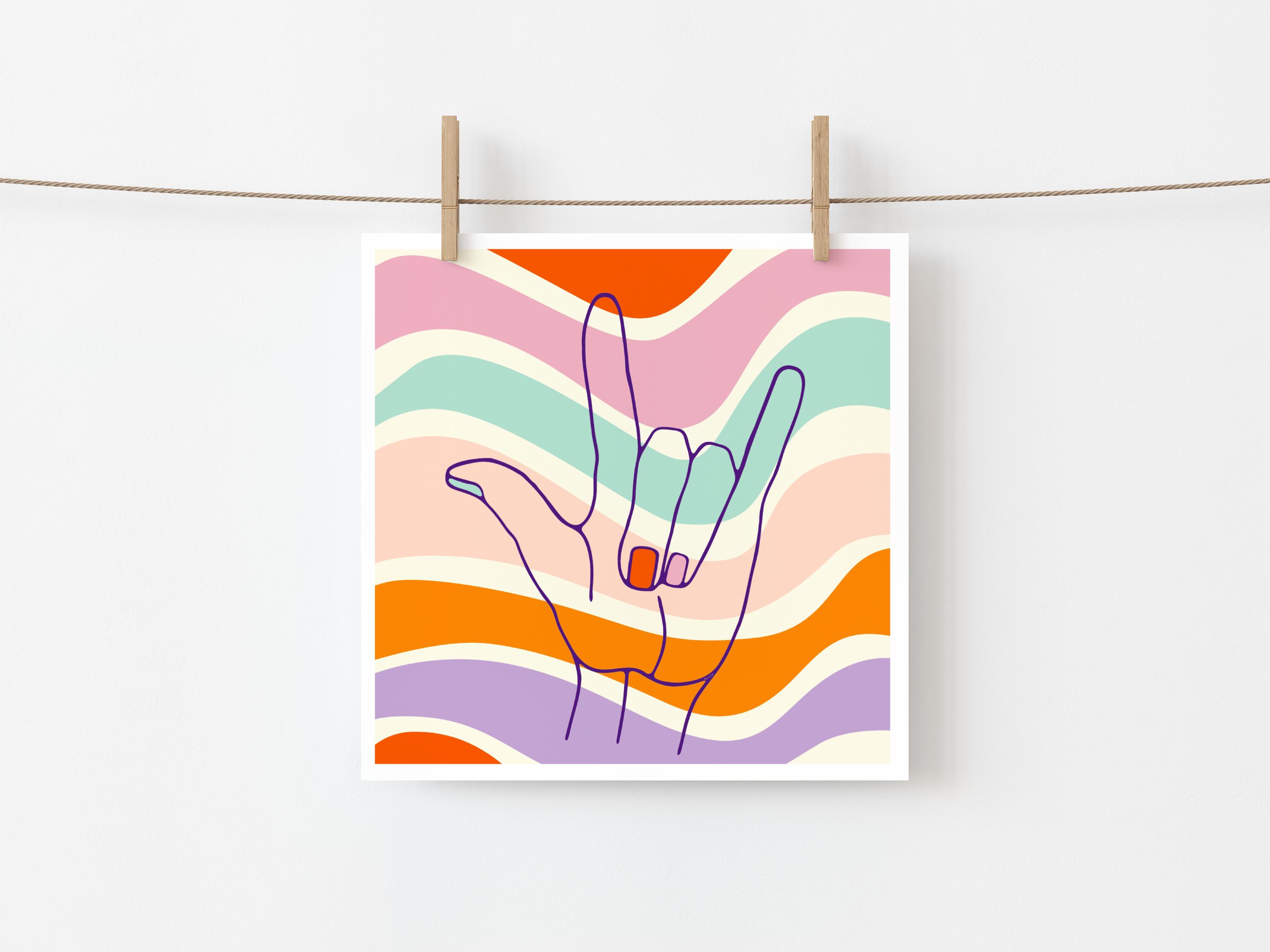 Printable Sign Language Valentine Card, Sign Language Printable Card ...