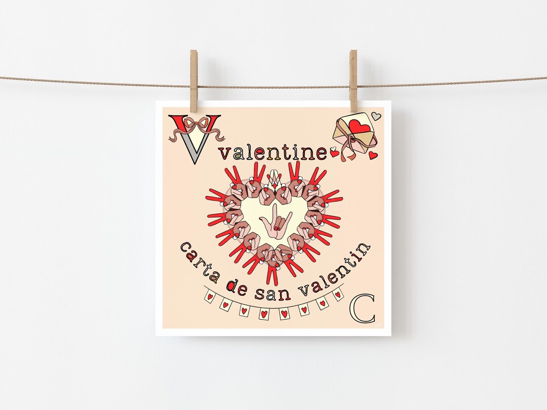 Printable Sign Language Valentine Card, Sign Language Printable Card ...