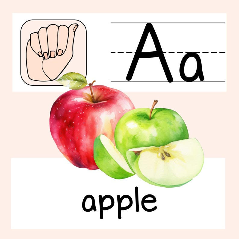 Bilingual Alphabet Poster: ASL Classroom Print (digital Download) - Etsy