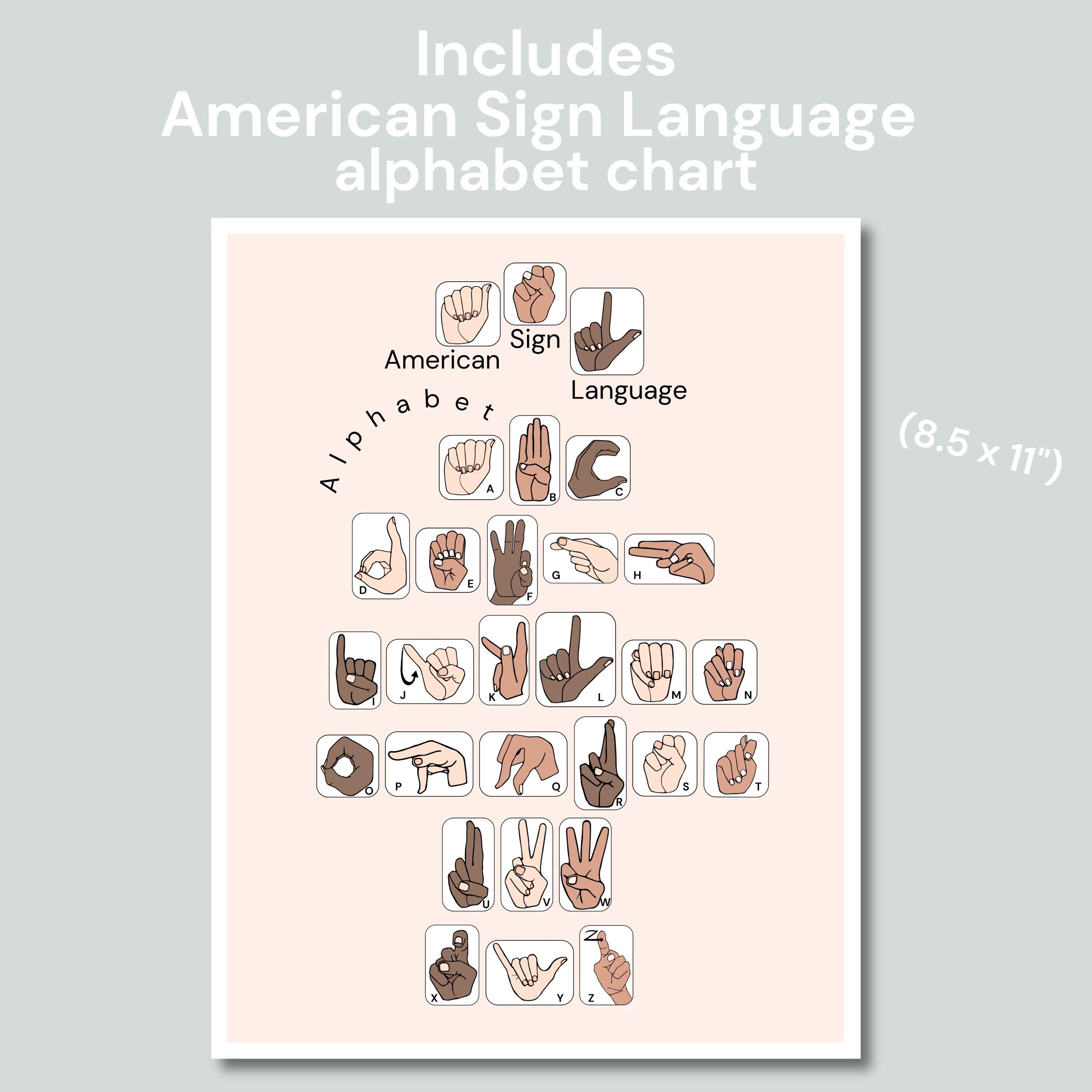ASL ABC Coloring Book: Sign Language Alphabet Printable (digital ...