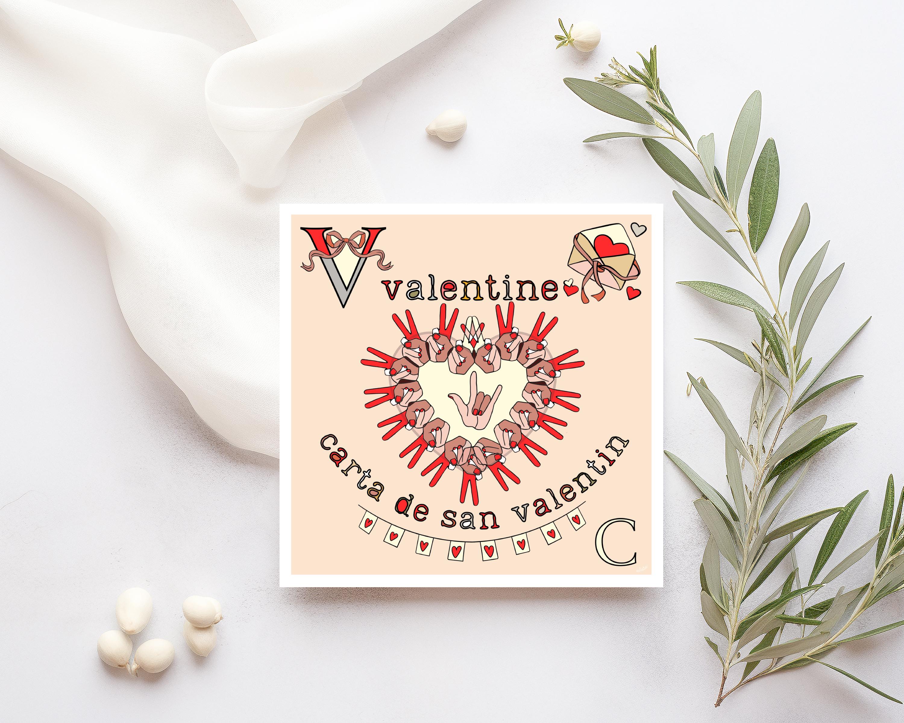 Printable Sign Language Valentine Card, Sign Language Printable Card ...