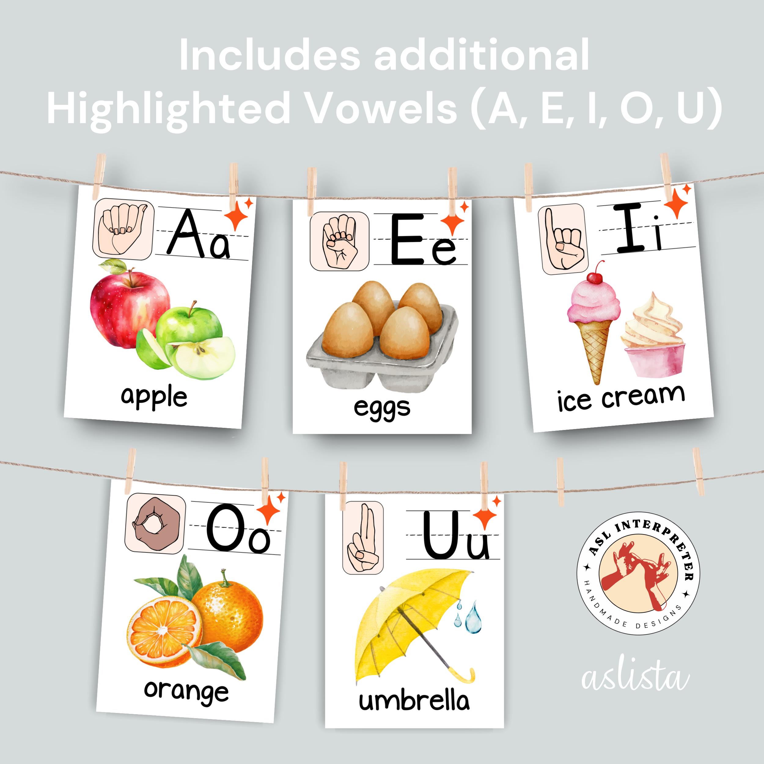 ASL Alphabet Poster: Watercolor Sign Language Print (digital Download ...