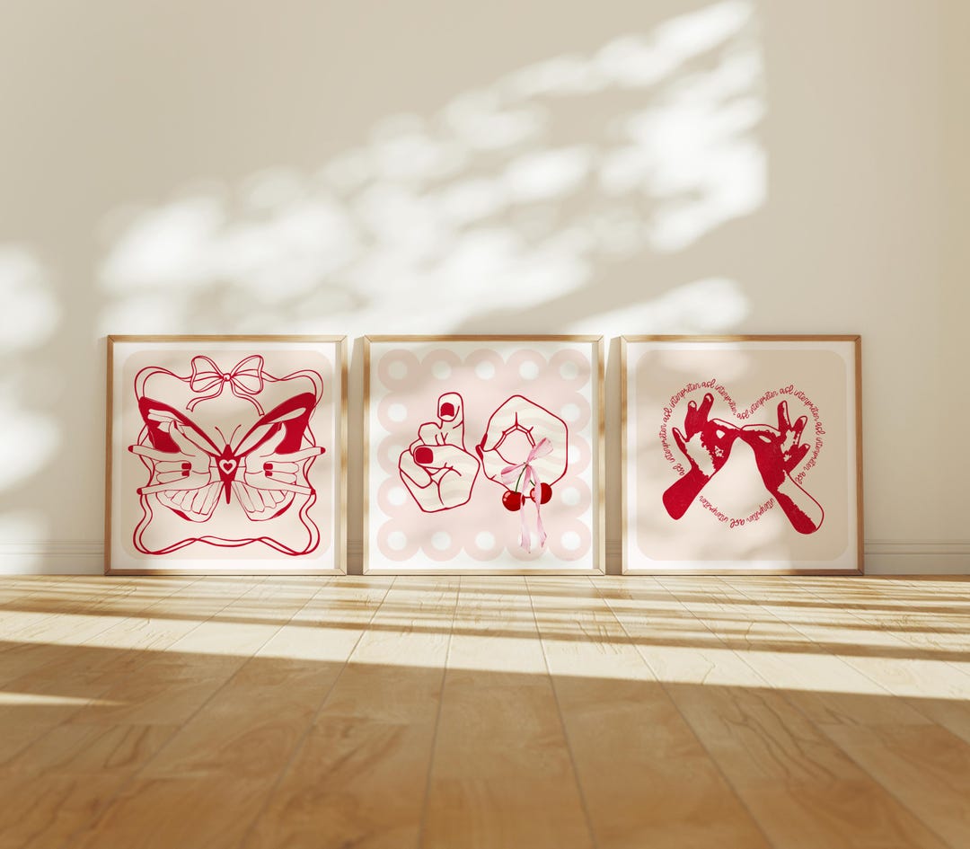 ASL Alphabet Art Prints: Sign Language Butterfly & Cherry (digital ...